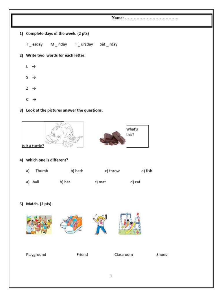 First-Friends-3 Unit-1 - 5 Quiz | PDF