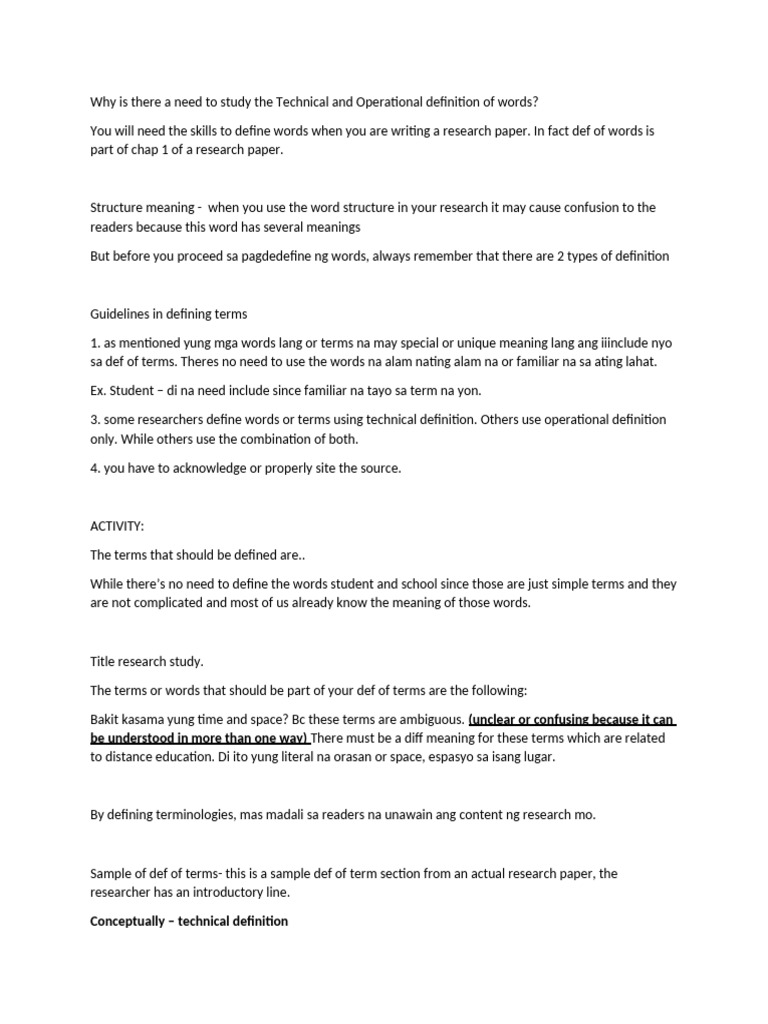 Operarional and Technical Def | PDF