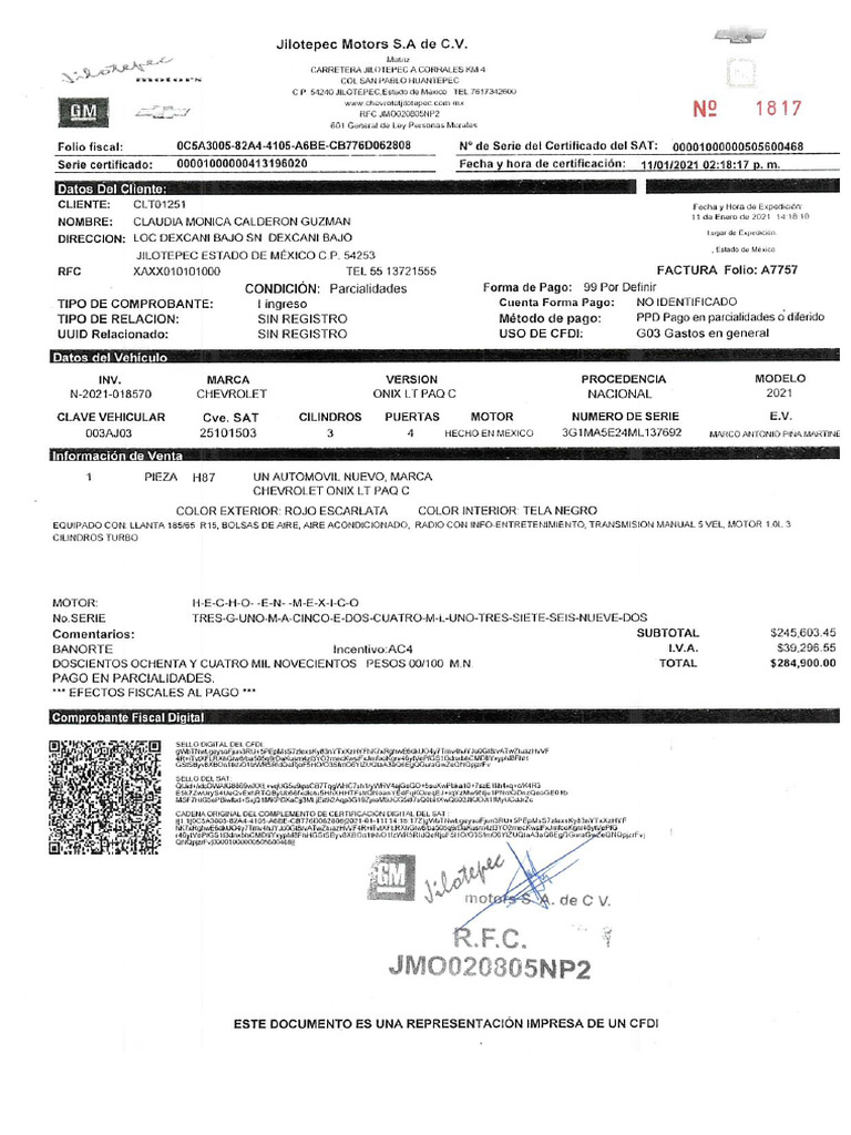 Doc 358557 Chevrolet Onix 2021 | PDF | Chevrolet | Industrias