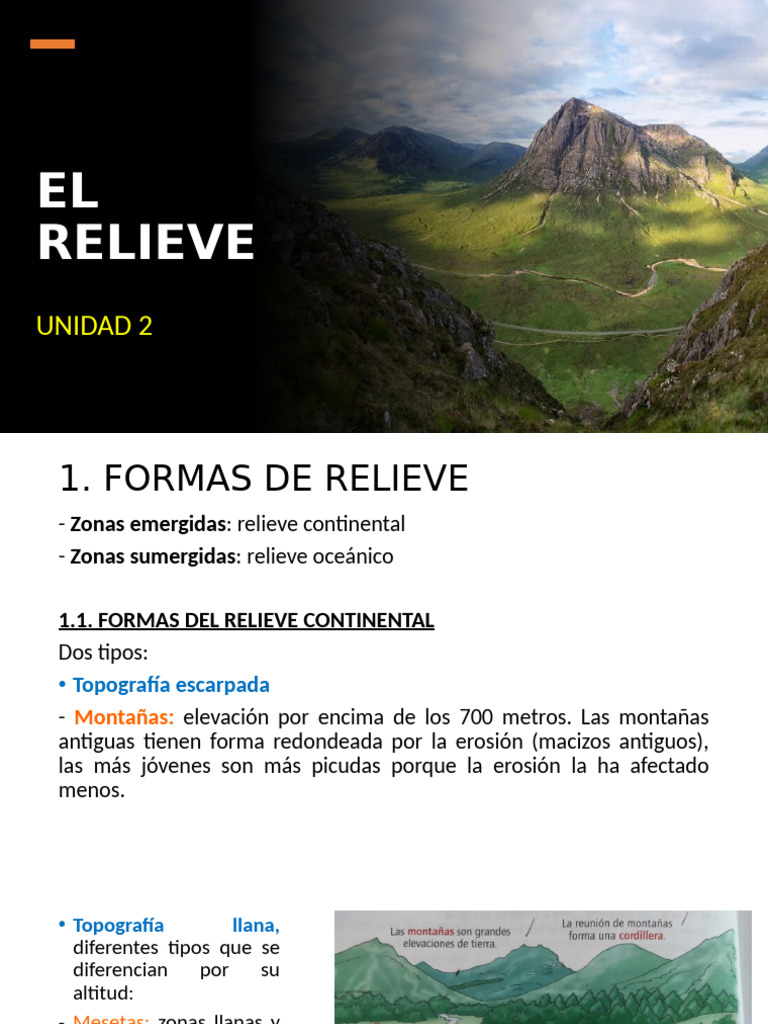 El Relieve | PDF | Placas tectónicas | Roca (geología)