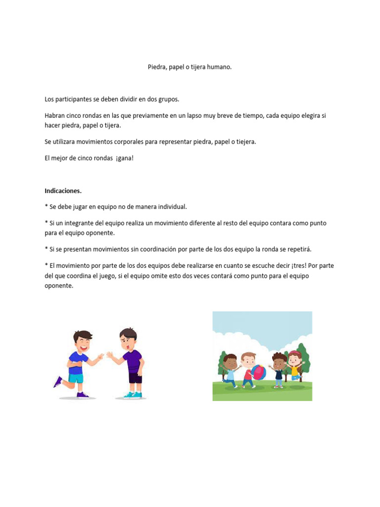 Piedra, papel o tijera en equipo | PDF