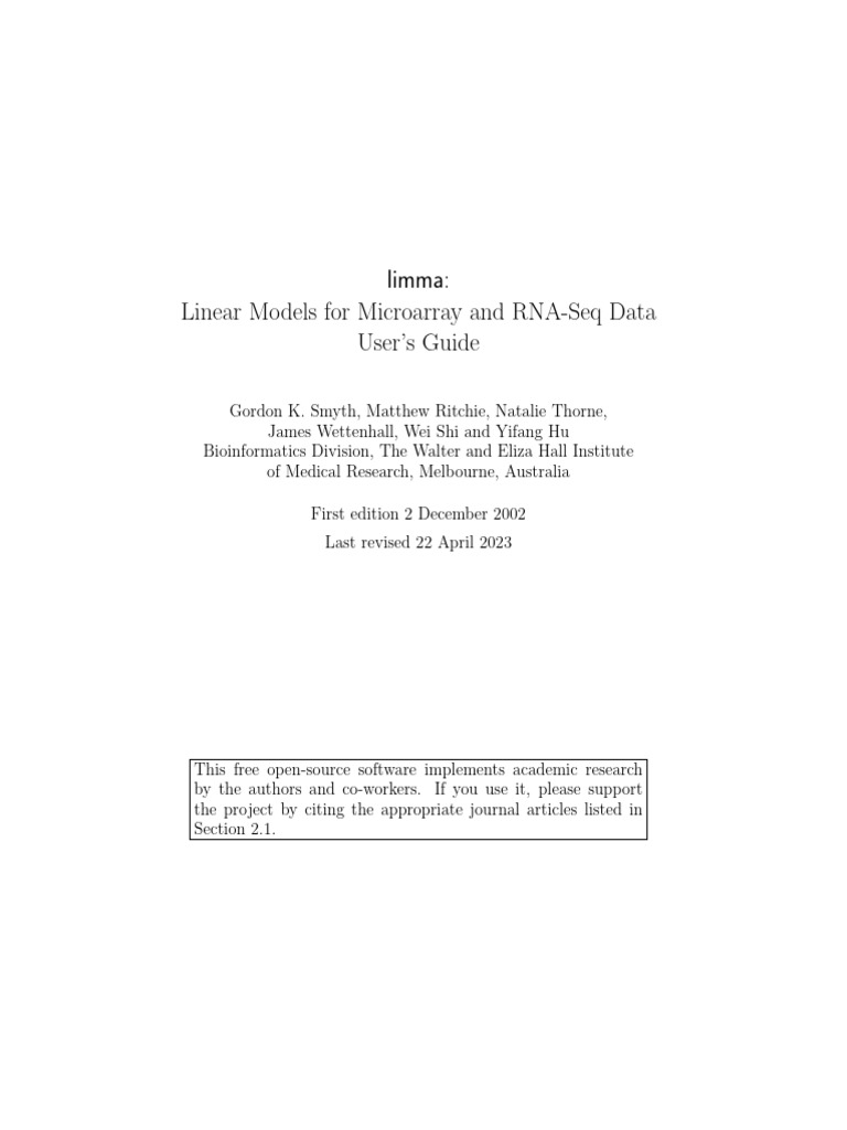 Limma Guide | PDF | Dna Microarray | Gene Expression