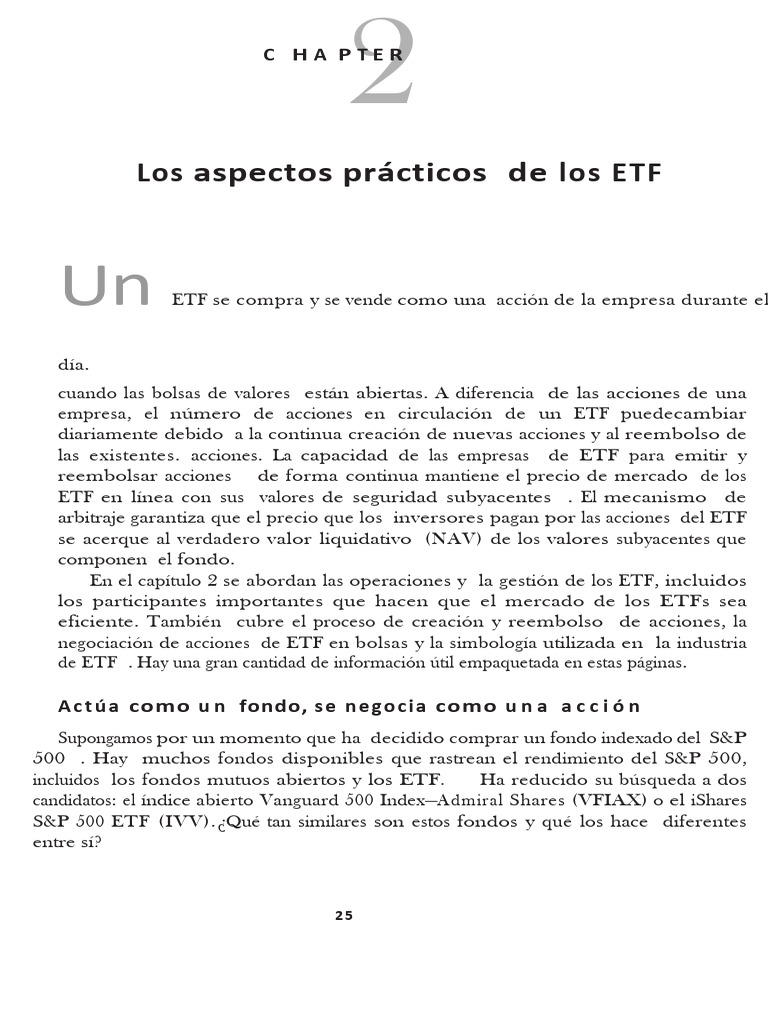 004 aspectos practicos de los ETFs | PDF | Fondo de inversion | Compartir (Finanzas)
