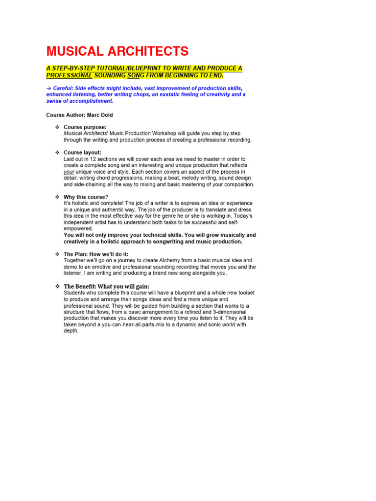 Musical-Architects-Syllabus | PDF | Song Structure | Harmony Musical-Architects-Syllabus | PDF | Song Structure | Harmony