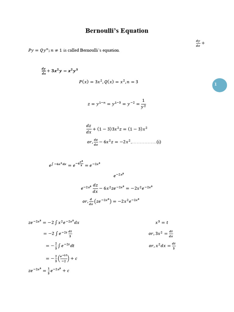 Lecture-08 Bernoullis Equation, | PDF | Partial Differential Equation ...