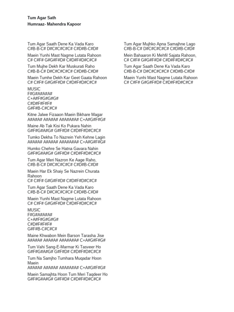 Tum Agar Sath | PDF