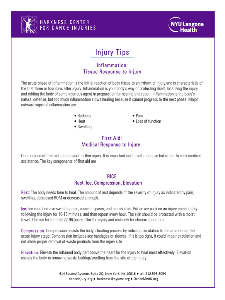 Injury Recovery: First Aid & Treatment Tips | PDF | Medicine | Diseases ...