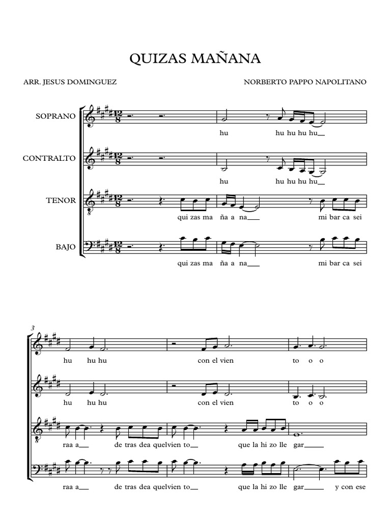 QUIZAS MAÑANA - Partitura Completa | PDF