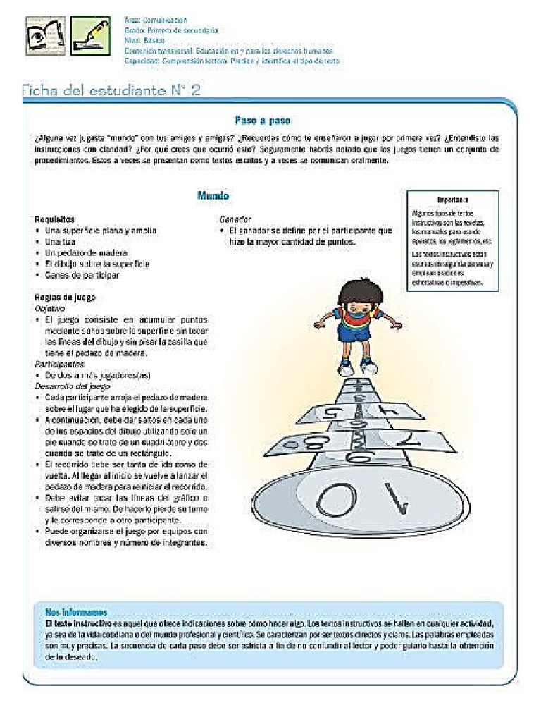 Ficha Texto Instructivo | PDF