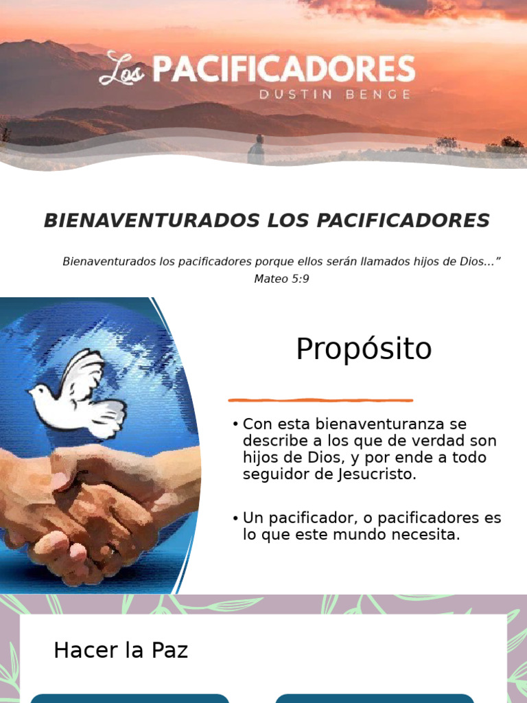 Bienaventurados Los Pacificadores | PDF | Paz | Biblia