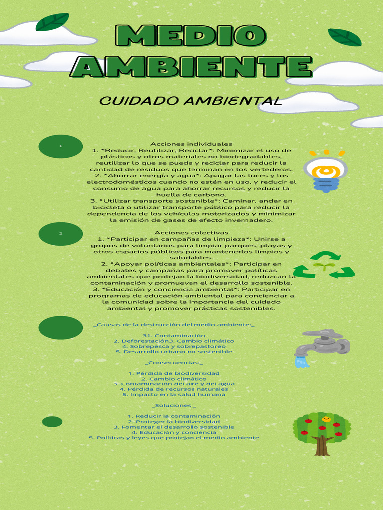 Infografía Cuidado Del Medio Ambiente Ilustrado Verde - 20241212 - 070816 - 0000 | PDF