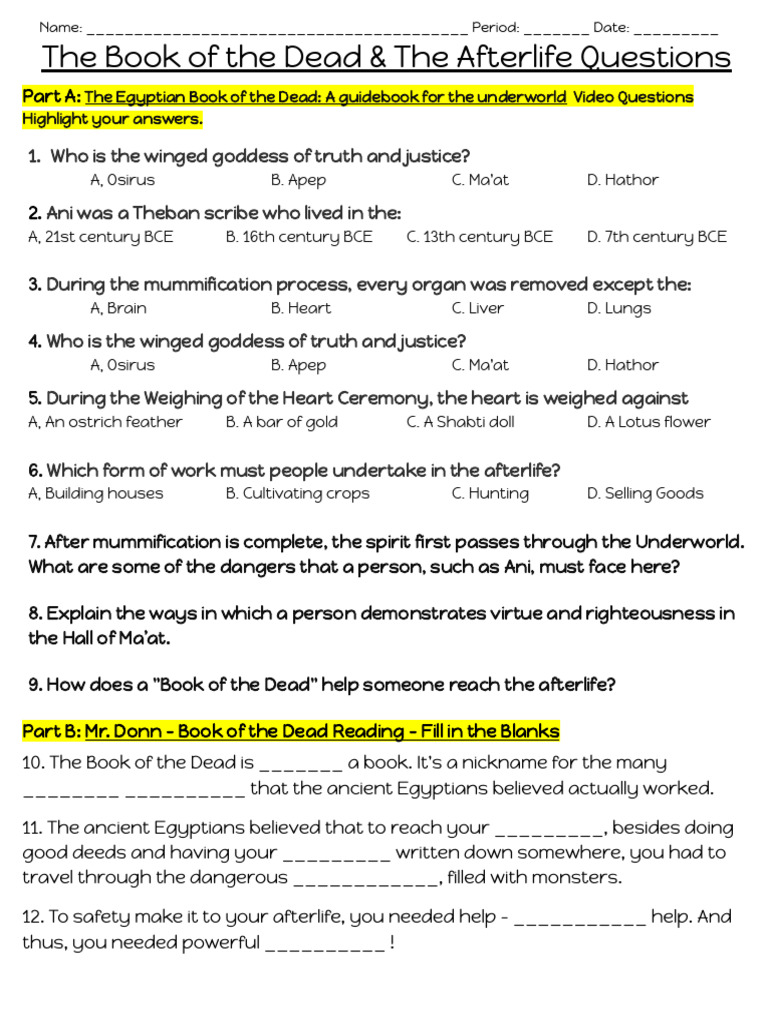 Book of The Dead Notes 2024 | PDF | Ancient Egyptian Religion | Ancient ...