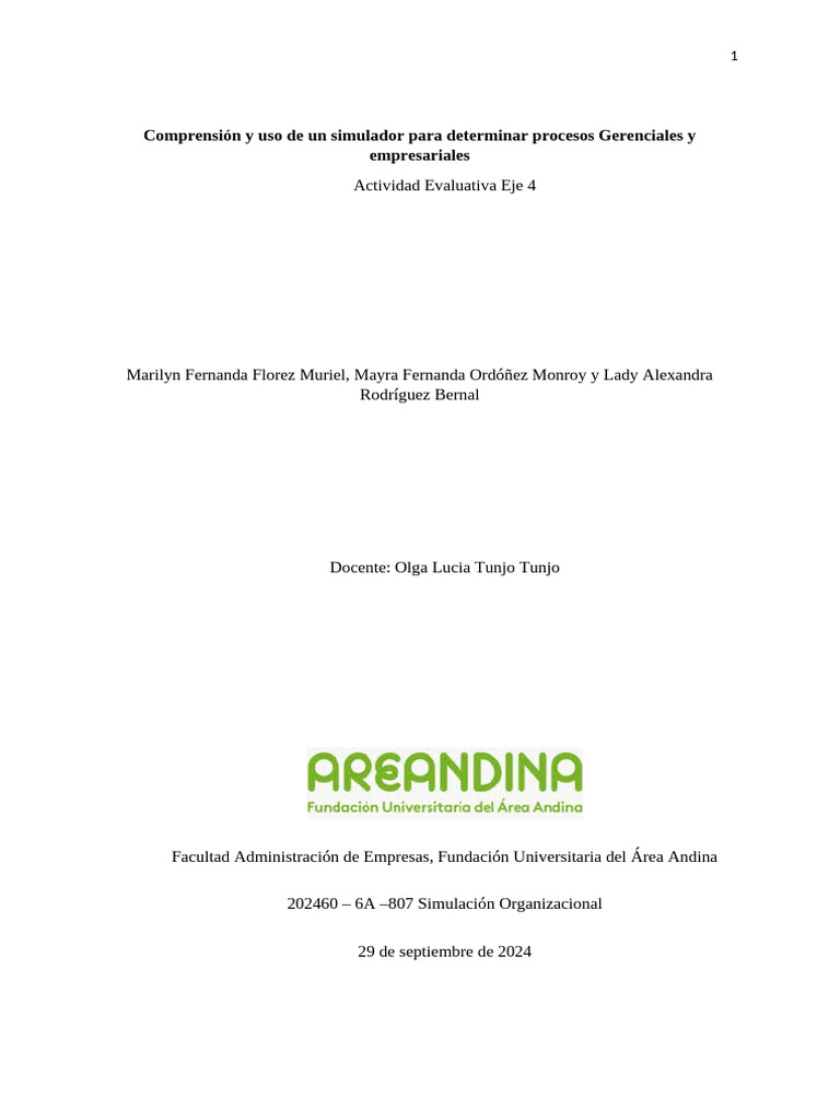 Plan Empresa - Act-Eje 4 Simulacion | PDF | Business | Negocios económicos