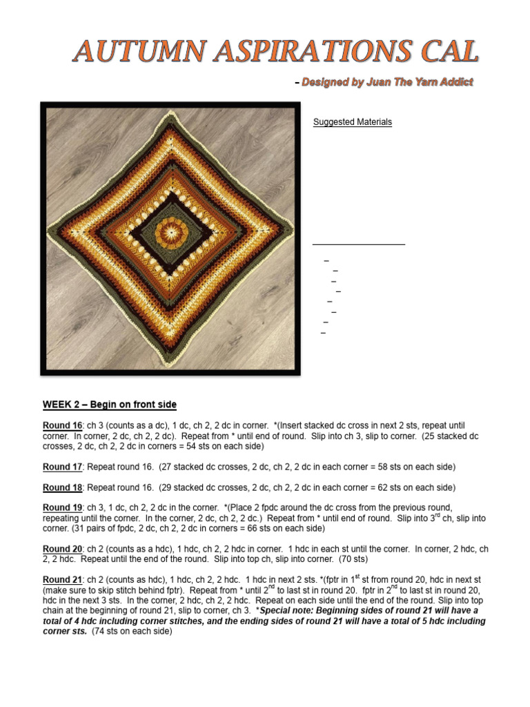 Autumn_Aspirations_CAl_-_Week_2 | PDF | Crochet | Crafts