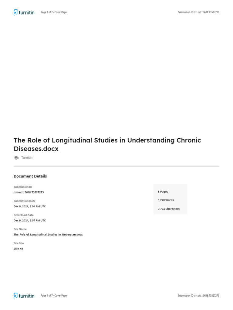 AI-The Role of Longitudinal Studies in Under | PDF | Diabetes | Chronic ...
