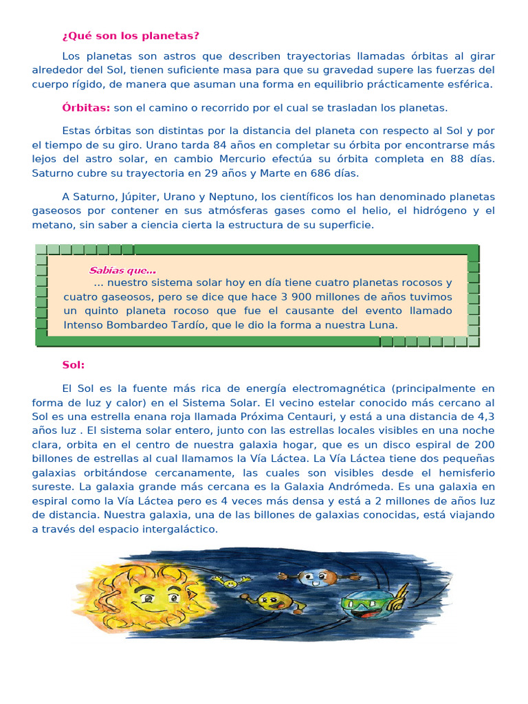 El Sistema Planetario Solar | PDF | Dom | Sistema solar