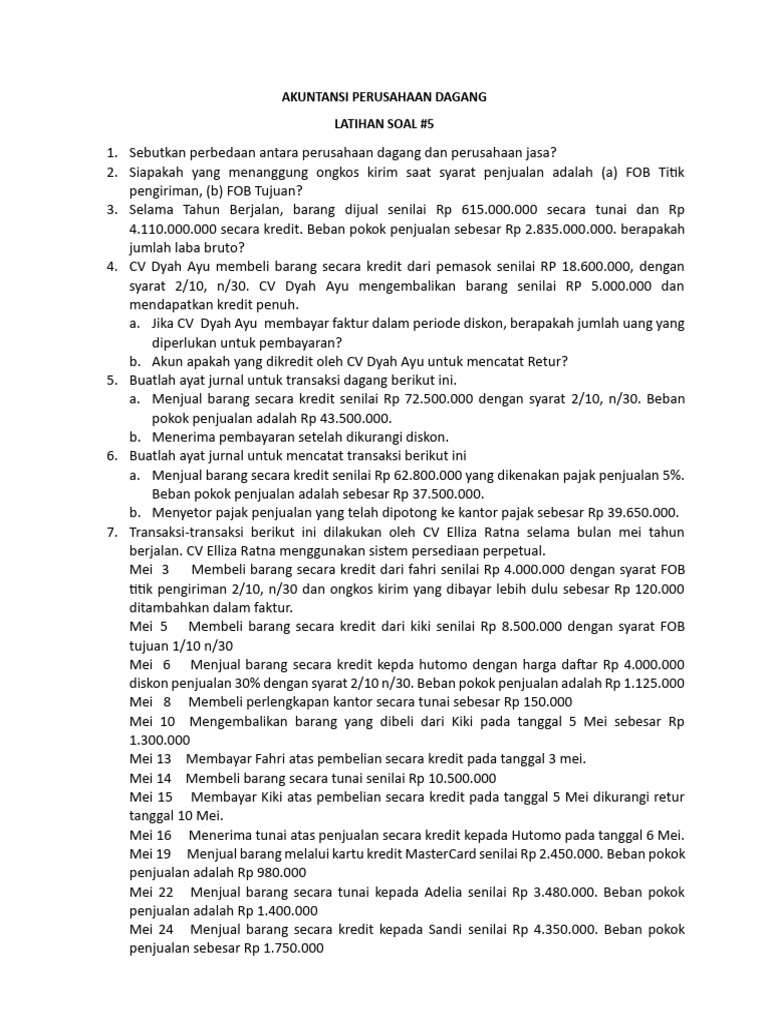 Latihan Soal Akuntansi #5 | PDF