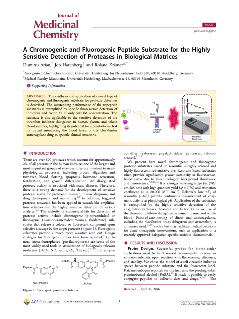 A Chromogenic and Fluorogenic Peptide Substrate for the Highly | PDF ...