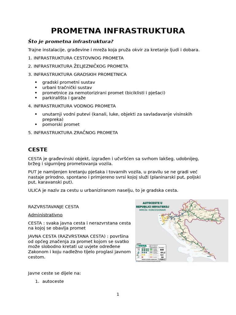 Prometna Infrastruktura | PDF