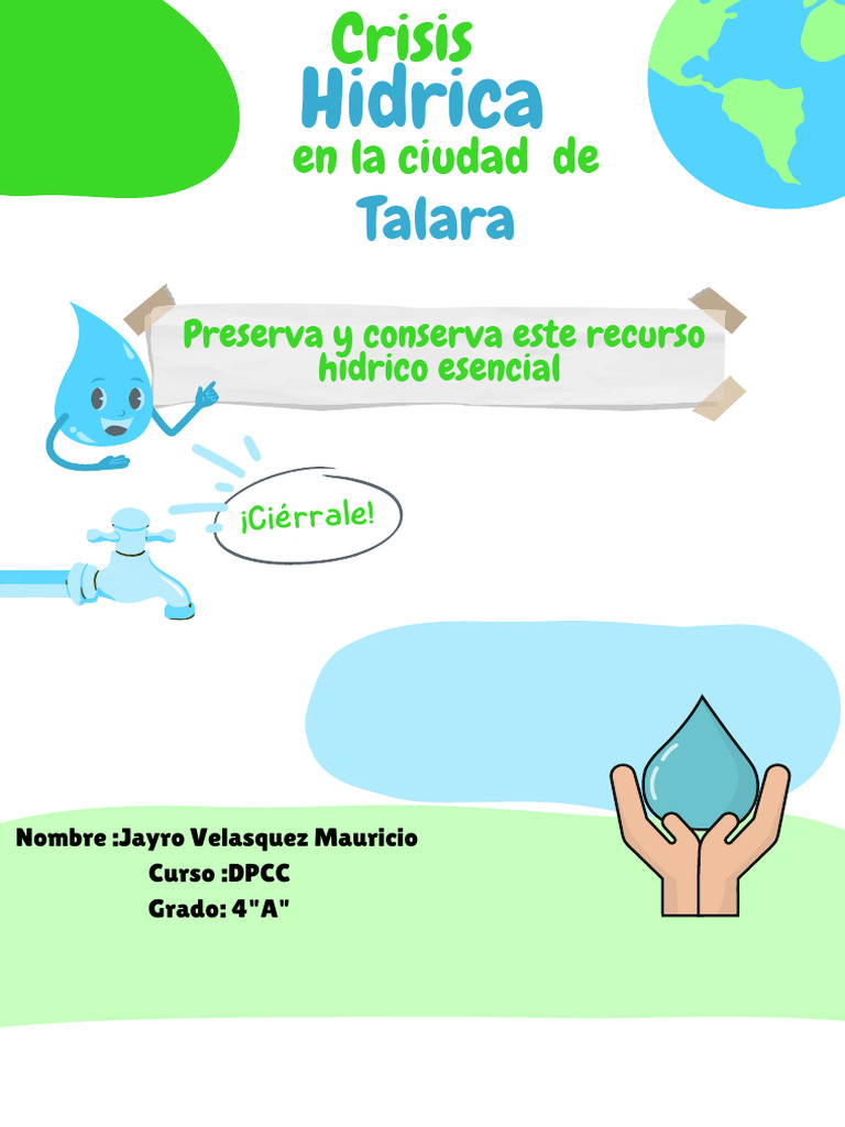 Poster para El Día Mundial Del Agua Ilustrado Azul y Verde - 20241204 ...