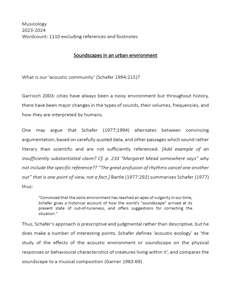 soundscape analysis | PDF | Noise | Perception