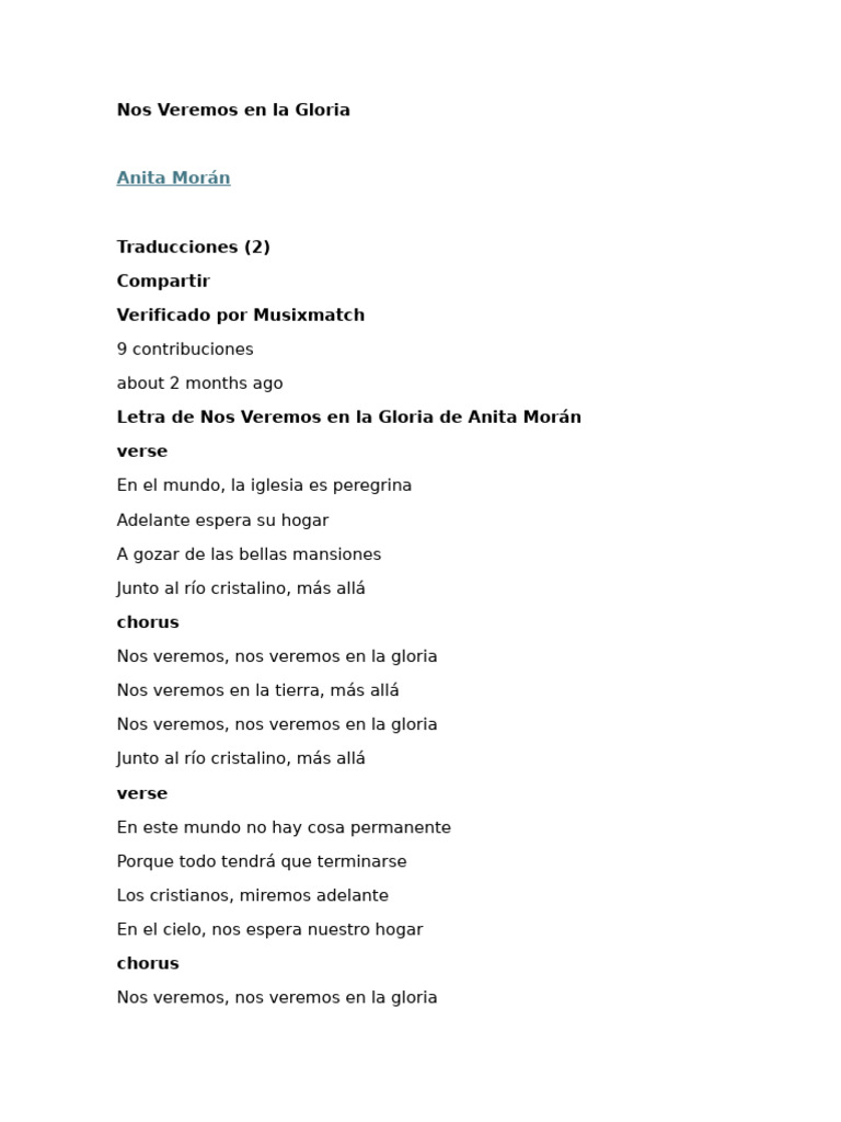 Nos Veremos en La Gloria | PDF