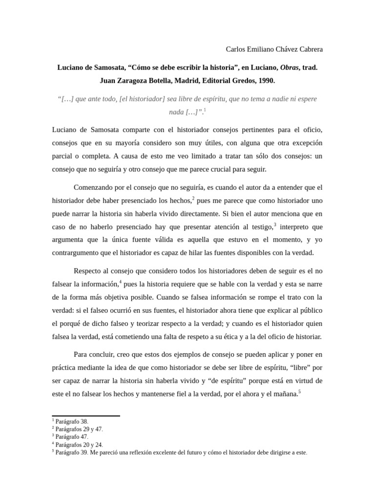 Luciano de Samosata, 'Cómo se debe escribir la Historia'. Carlos ... Luciano de Samosata, 'Cómo se debe escribir la Historia'. Carlos ...