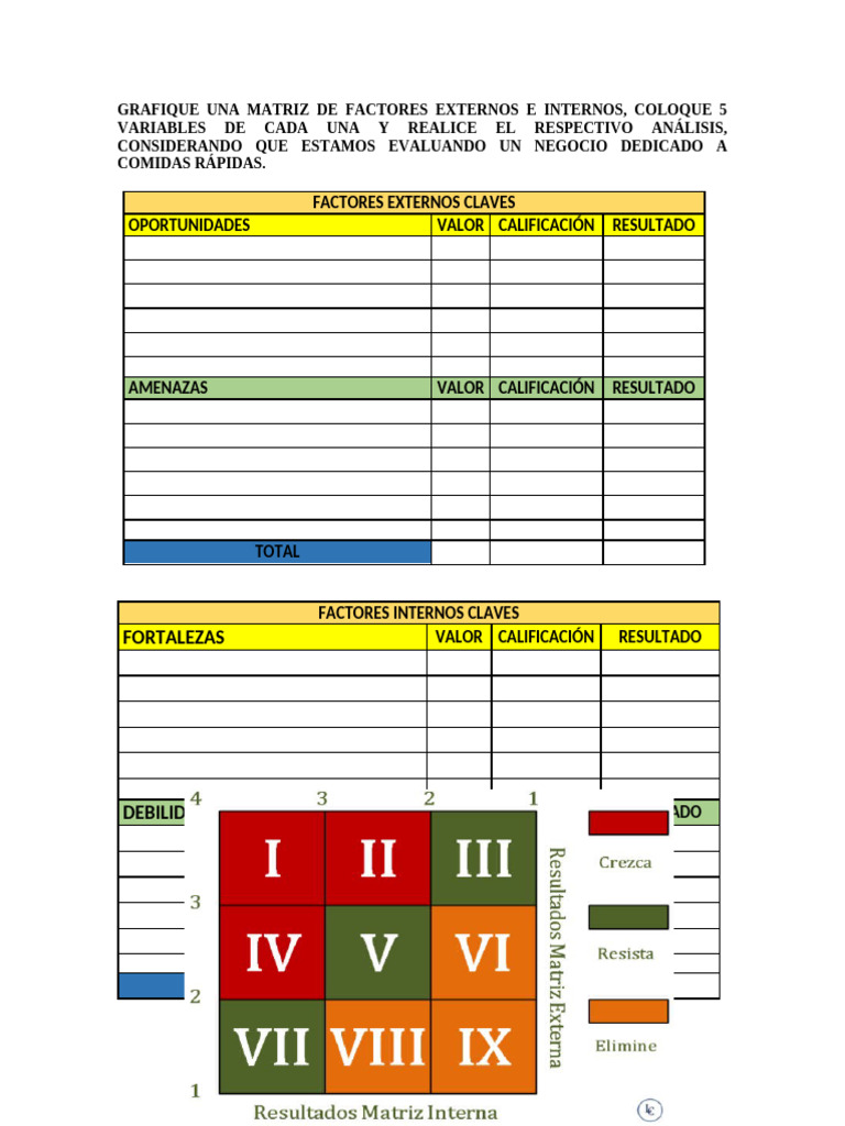Ejercicio - Matriz Efe y Efi (Cap 2) | PDF