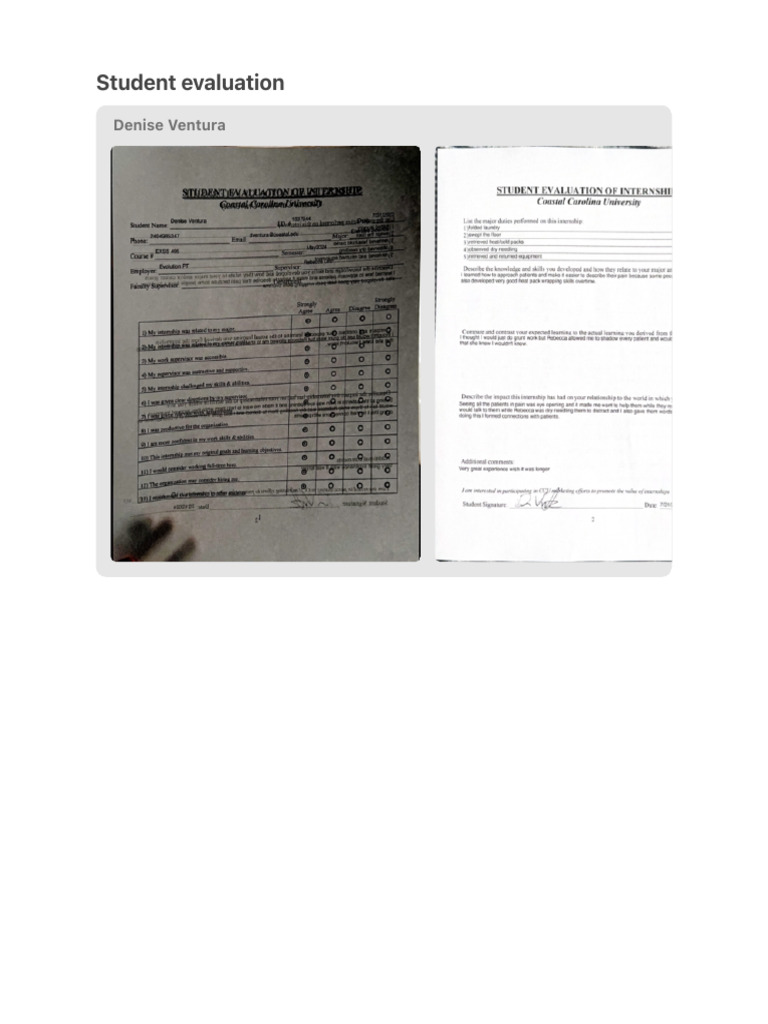 Student Evaluation 1 | PDF