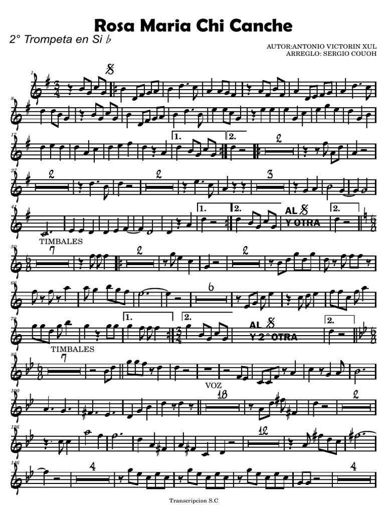 Rosa Maria Chi Canche-2° Trompeta en Sib | PDF
