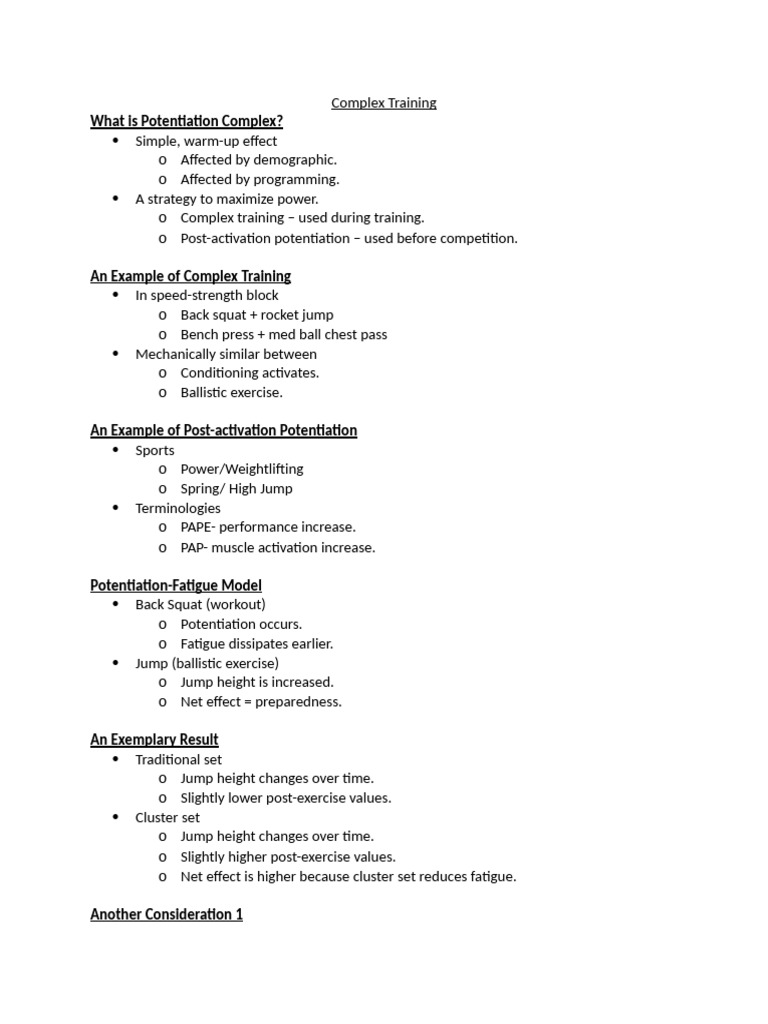 Complex Training | PDF | Strength Training | Weight Training