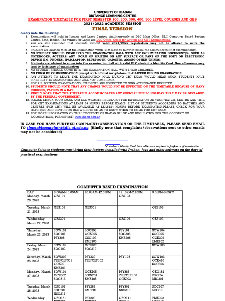 Importance of Time Tables | PDF | Computing