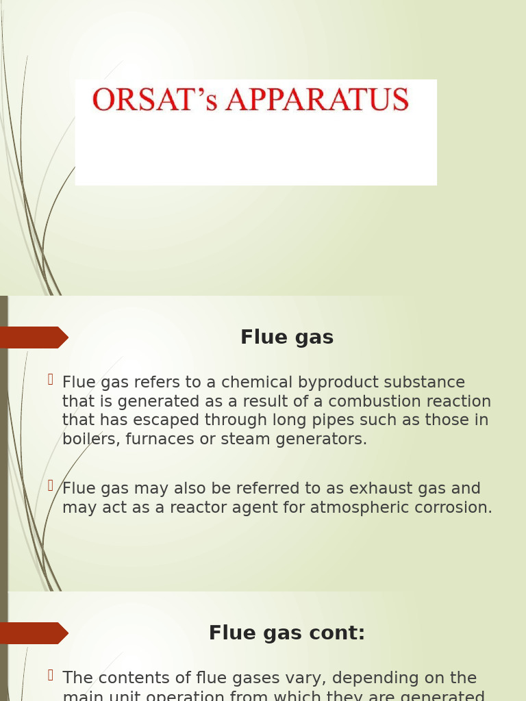 Understanding Flue Gas and Orsat Analyser | PDF