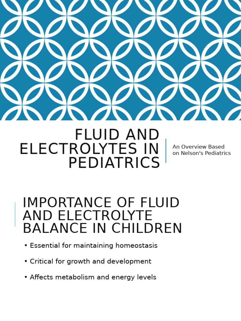 Fluid and Electrolytes in Pediatrics | PDF | Dehydration | Electrolyte