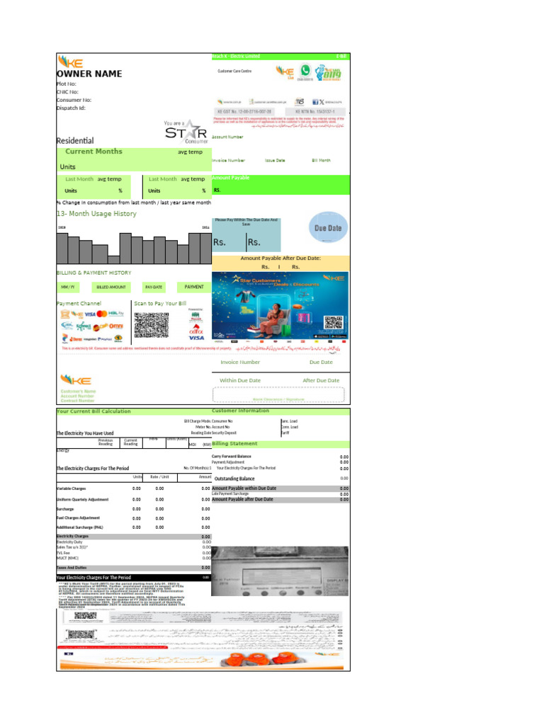 Electricity Bill Assignment, Ict, Muhammad Huzaifa | PDF | Fee ...