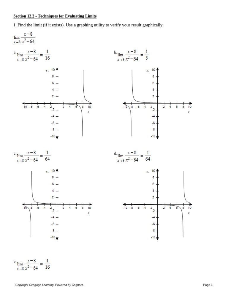 Section 12 2 Techniques For Evaluating Limits | PDF | Function (Mathematics) | Multiple Choice