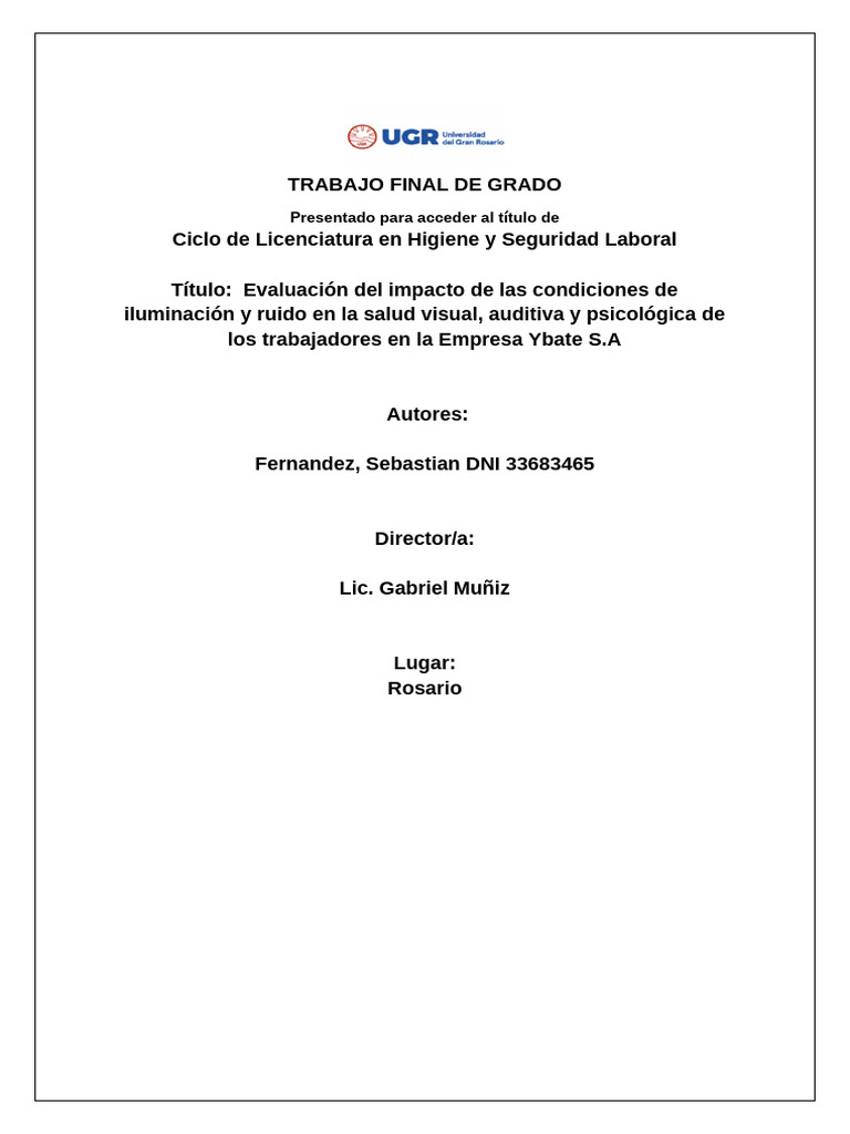 TP Grado | PDF | ruido | Enfermedades cardiovasculares