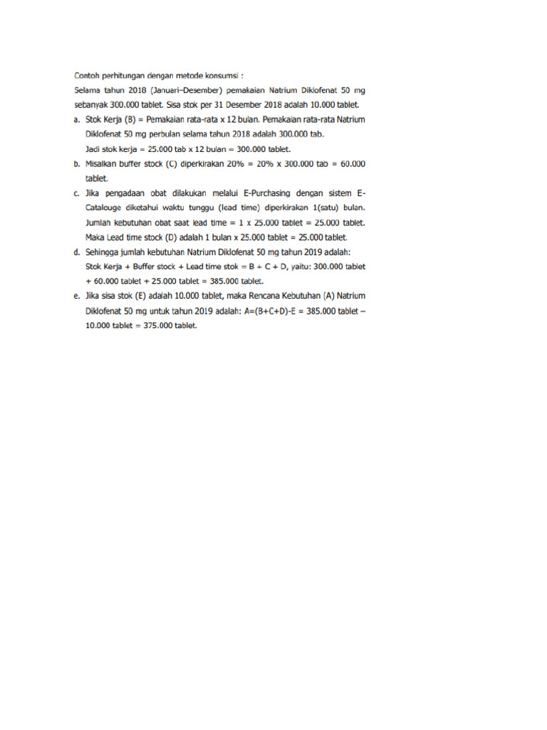 Perhitungan Metode Konsumsi - Dinkes | PDF