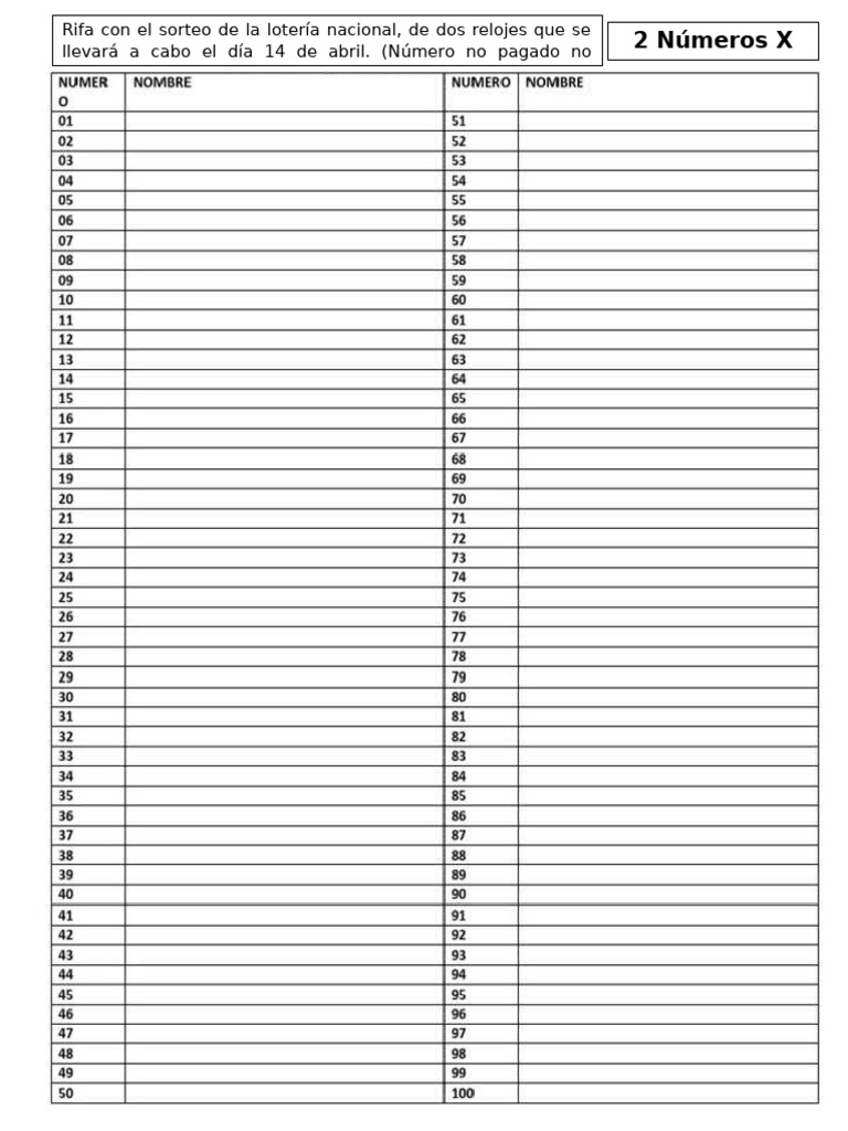 Rifa Con La Loteria Nacional | PDF