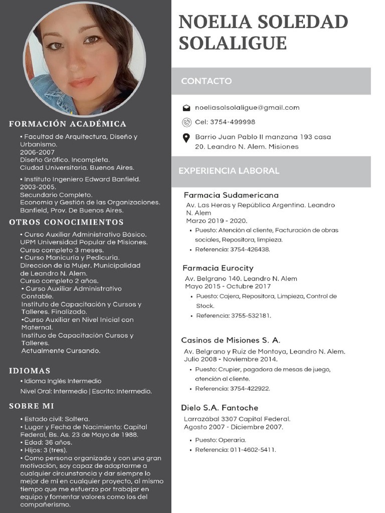 CV Noelia Solaligue PDF | PDF | Buenos Aires