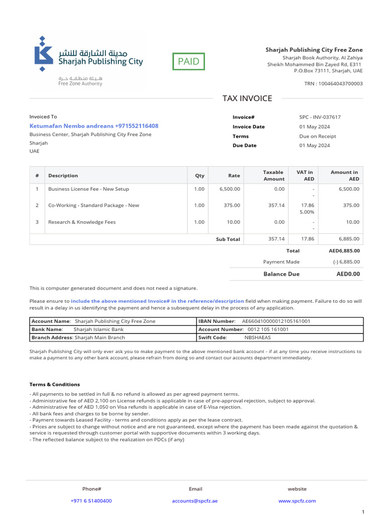 Paid Receipt License | PDF | Invoice | Receipt