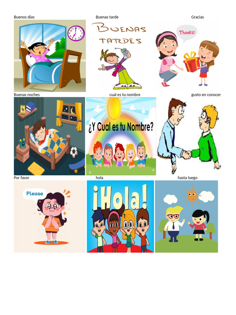 Buenos días Buenas tarde Gracias | PDF