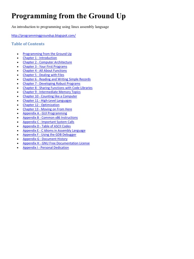 Programming From The Ground Up | PDF | Central Processing Unit | Pointer (Computer Programming)