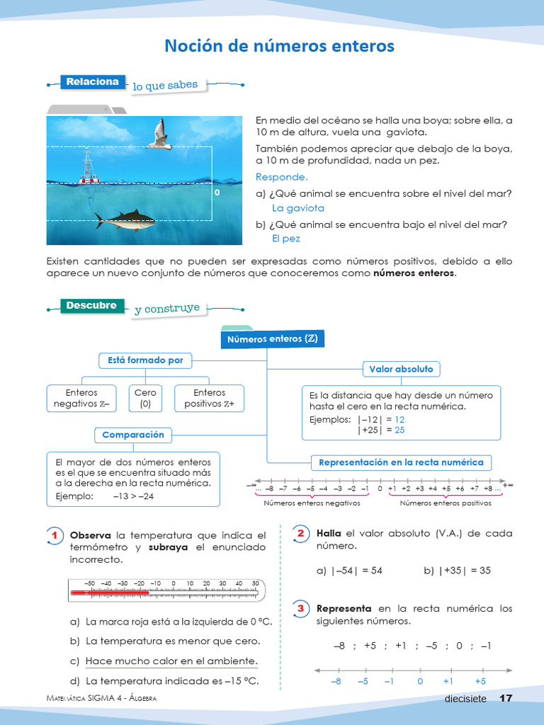 Noción de numeros enteros | PDF | Entero | Matemáticas