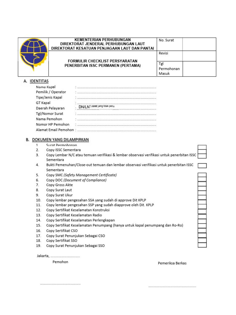Checklist Issc Permanen Pertama 2024 | PDF