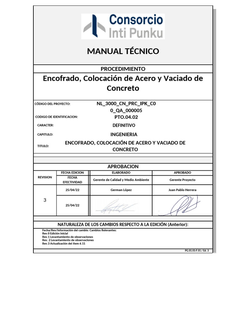 NL_3000_CN_PRC_IPK_C00_QA_000005 - Procedimiento - Encofrado ...