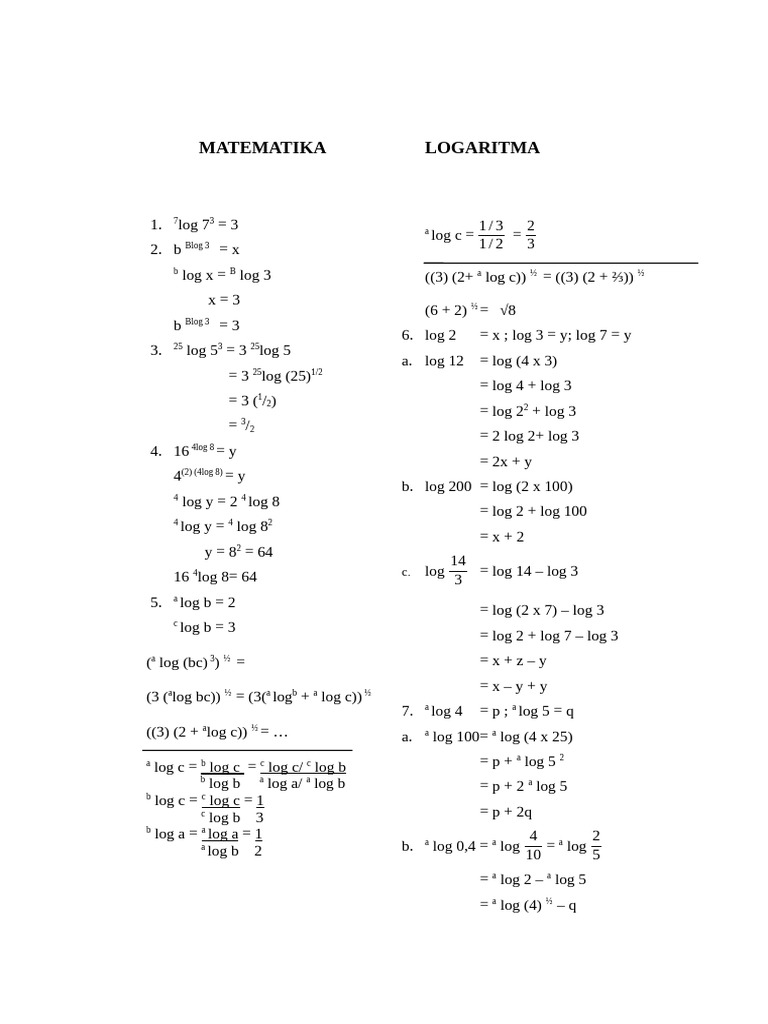 Soal Logaritma | PDF