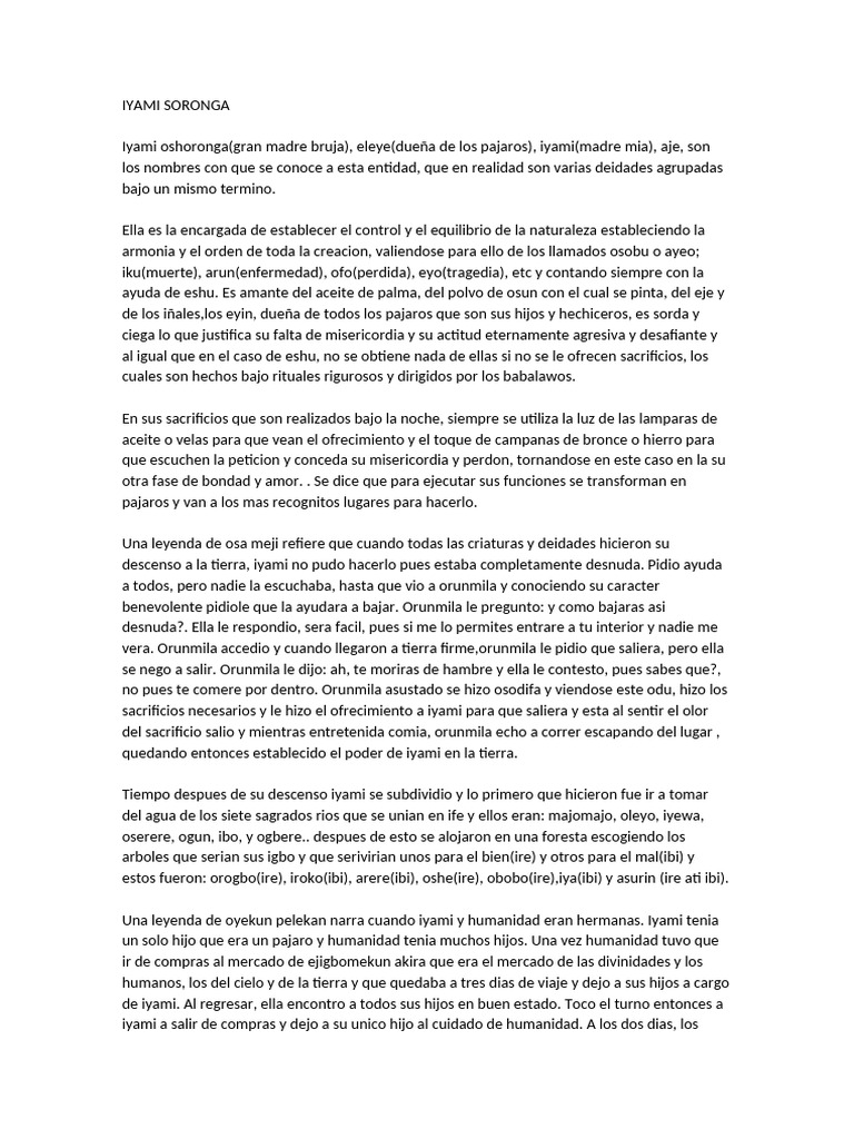 Iyami Soronga | PDF | Religión étnica