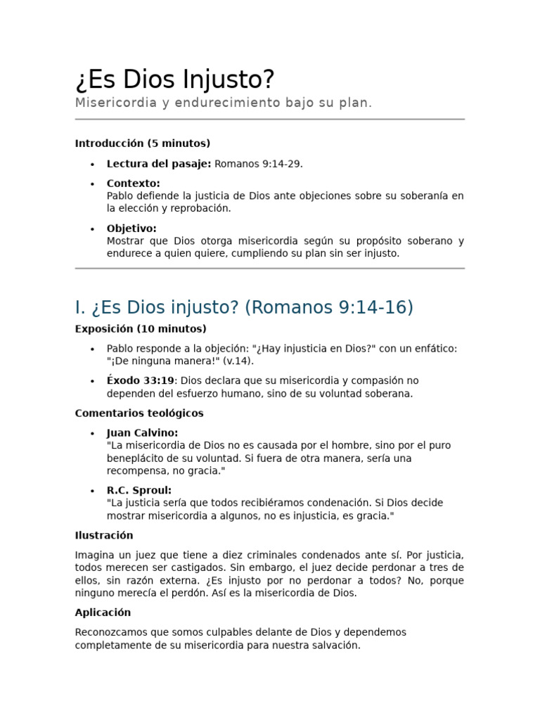 Es Dios Injusto | PDF | Gracia divina | Justicia
