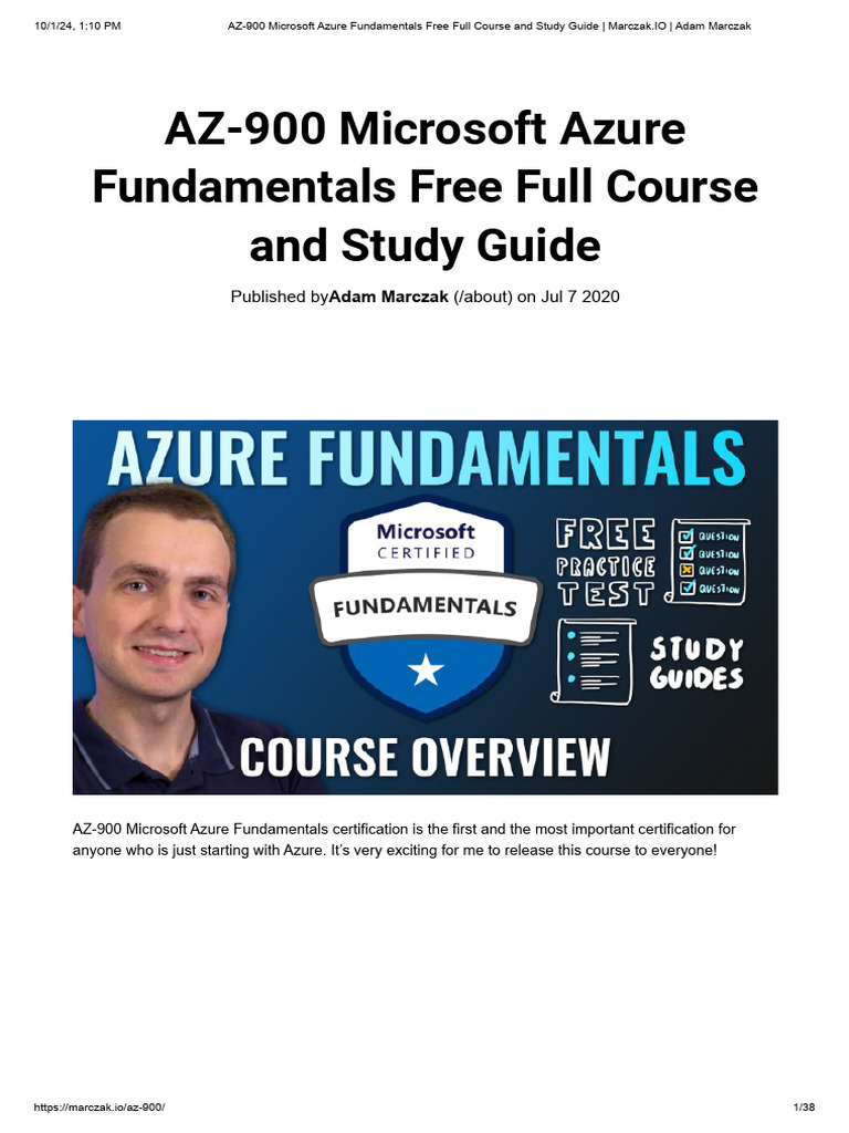 Az 900 Microsoft Azure Fundamentals Free Full Course And Study Guide